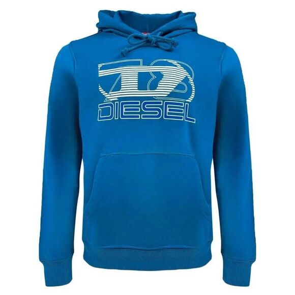 Diesel | Sweaters | Diesel Mens 78 Logo Hoodie Blue | Poshmark
